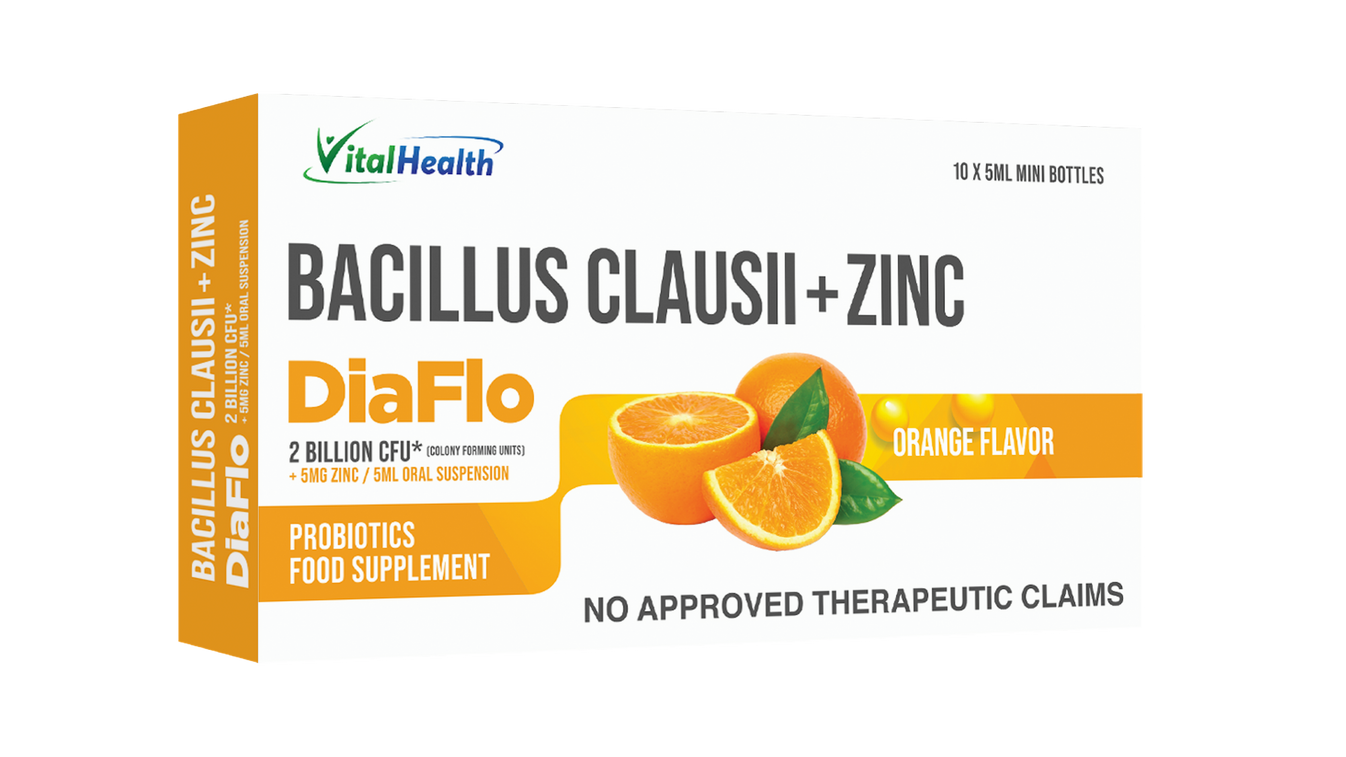 DiaFlo® Bacillus clausii+Zinc by Vital Health Pharmaceutical ...